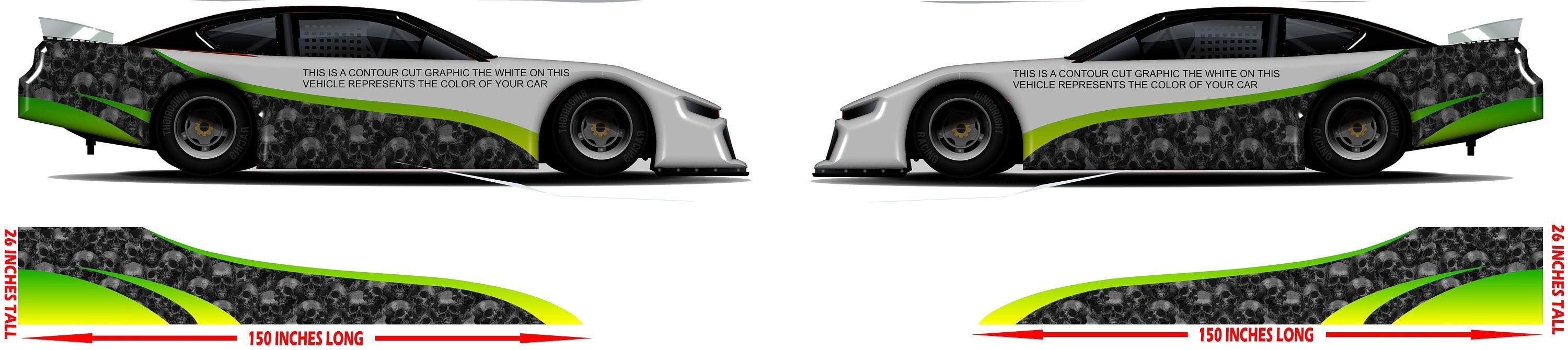 81 Bone Collector (green) Race Car Side Wrap Laminated Print Modified ...