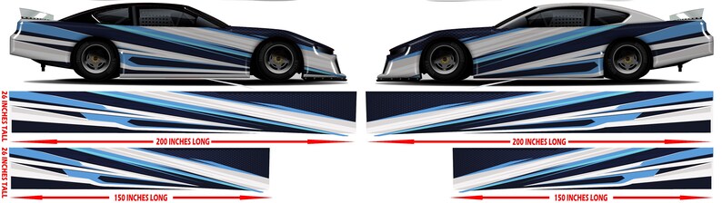 1coolblue Race Car Side Wrap Laminated Print Modified Late Model Super ...