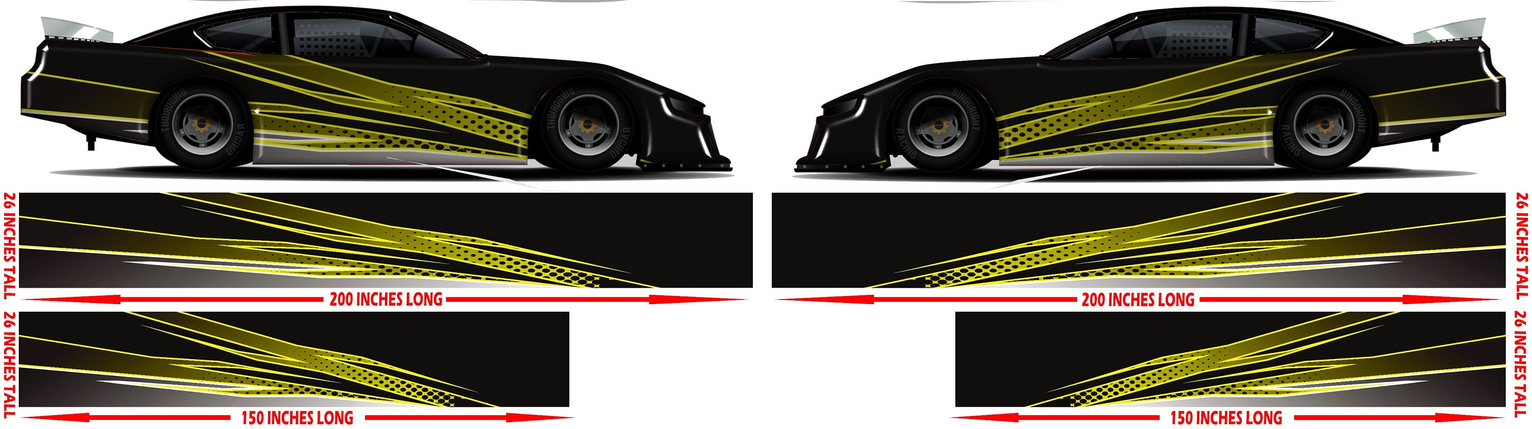 58 Sour Lemon Race Car Side Wrap Laminated Print Modified Late Model ...