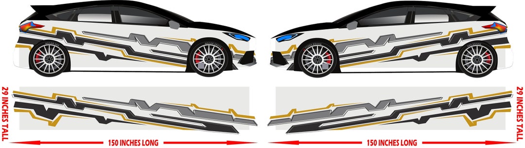 71 Gold Launcher Race Car Side Wrap Laminated Print Modified Late Model ...