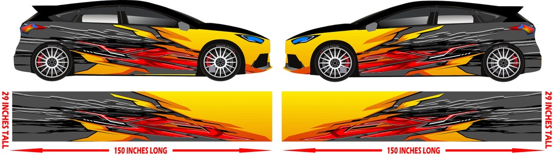 34 Sunset Drop Race Car Side Wrap Laminated Print Modified Late Model ...