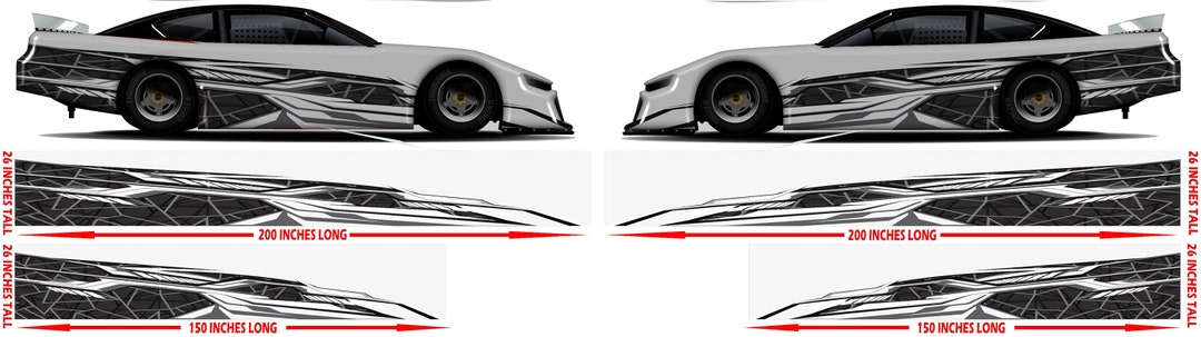 62 Missing Link Race Car Side Wrap Laminated Print Modified Late Model ...