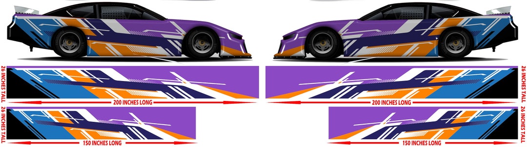 21 Purple Prince Race Car Side Wrap Laminated Print Modified Late Model ...