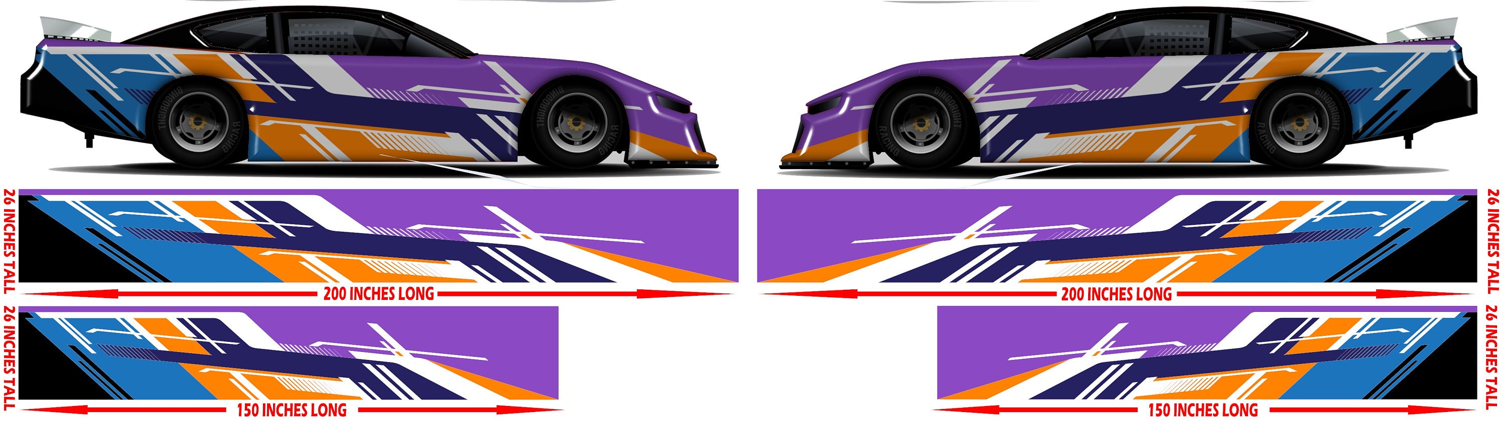 21 Purple Prince Race Car Side Wrap Laminated Print Modified Late Model ...