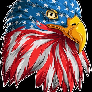 American Flag Eagle Decal - Etsy