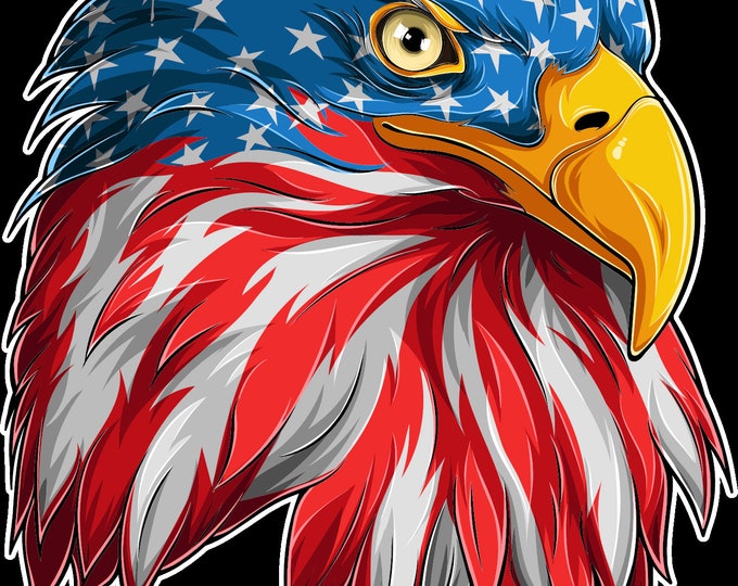 American Flag Eagle Decal - Etsy