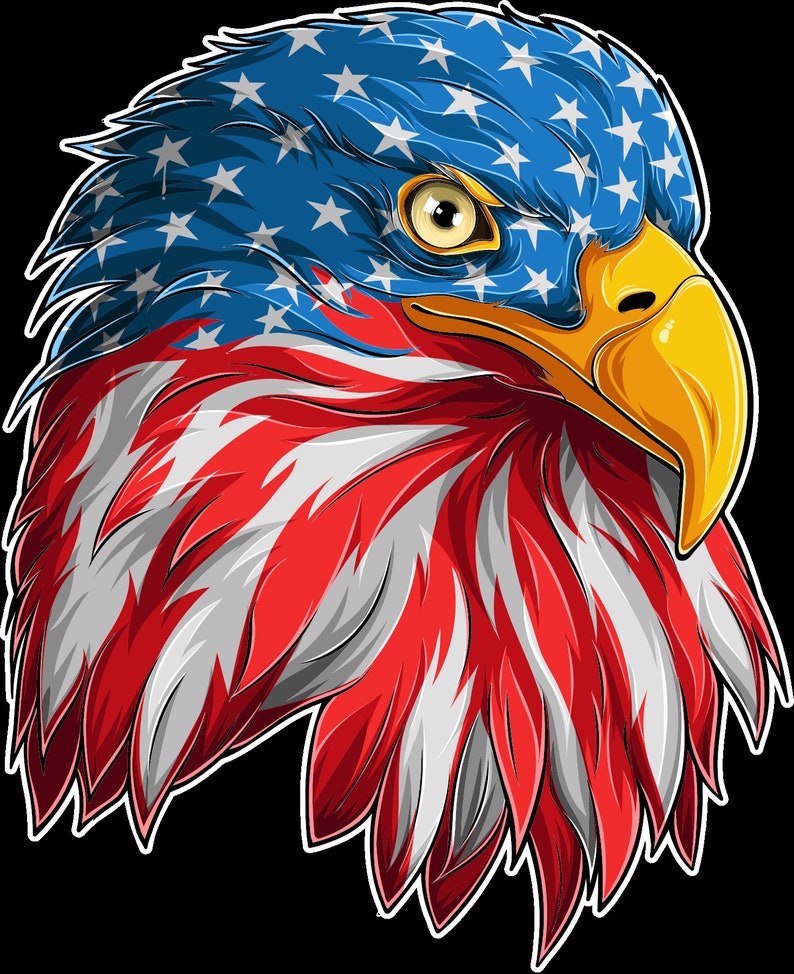 American Flag Eagle Decal - Etsy