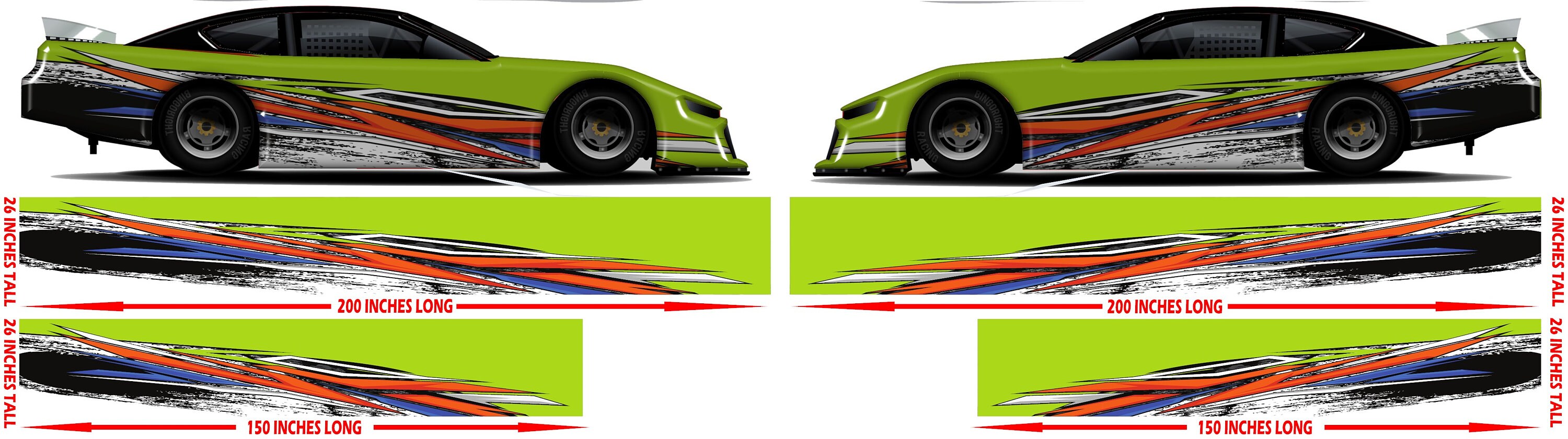 56 Elite Race Car Side Wrap Laminated Print Modified Late Model Super ...