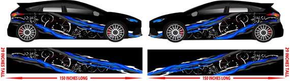 50 Complex Blue Race Car Side Wrap Laminated Print Modified - Etsy