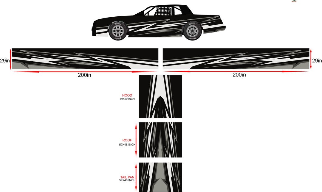 Race Car Full Wrap Laminated Print: 05 Fierce Koala - Etsy