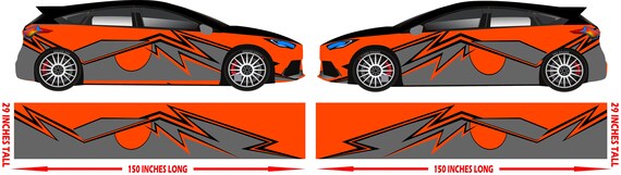 3 Orange Crush Race Car Side Wrap Laminated Print Modified - Etsy