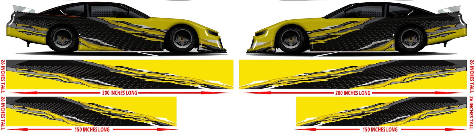 25 Yellow Jacket Race Car Side Wrap Laminated Print Modified Late Model ...
