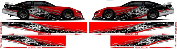 32 Spider Web Race car Side wrap Laminated Print Modified Late | Etsy