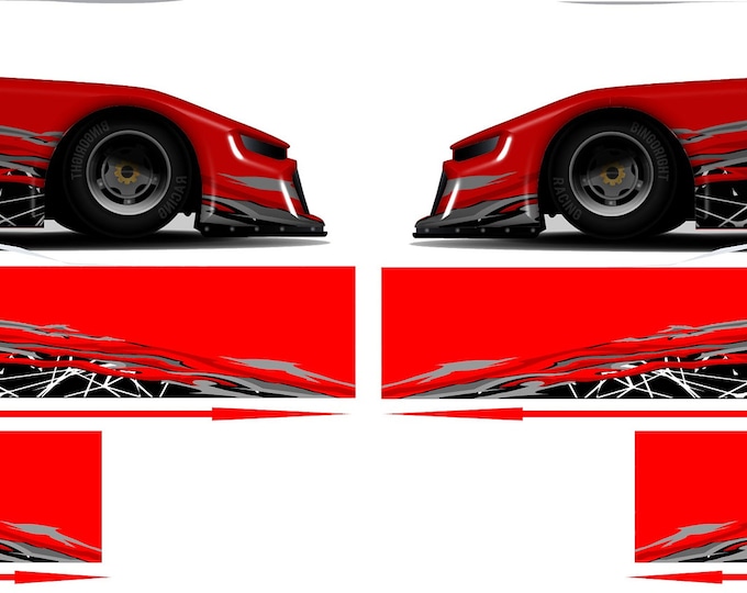 32 Spider Web Race Car Side Wrap Laminated Print Modified Late Model ...