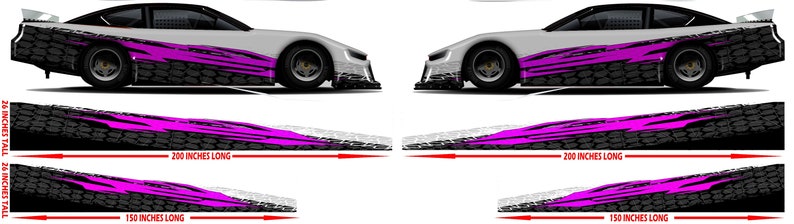 5 Purple Dream Race Car Side Wrap Laminated Print Modified Late Model ...