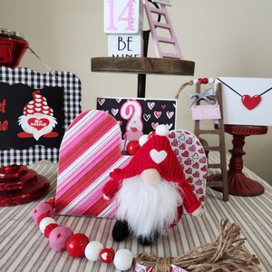 Valentine's Day Decor, Tiered Tray, Gnome Signs, Wood Hearts Love ...