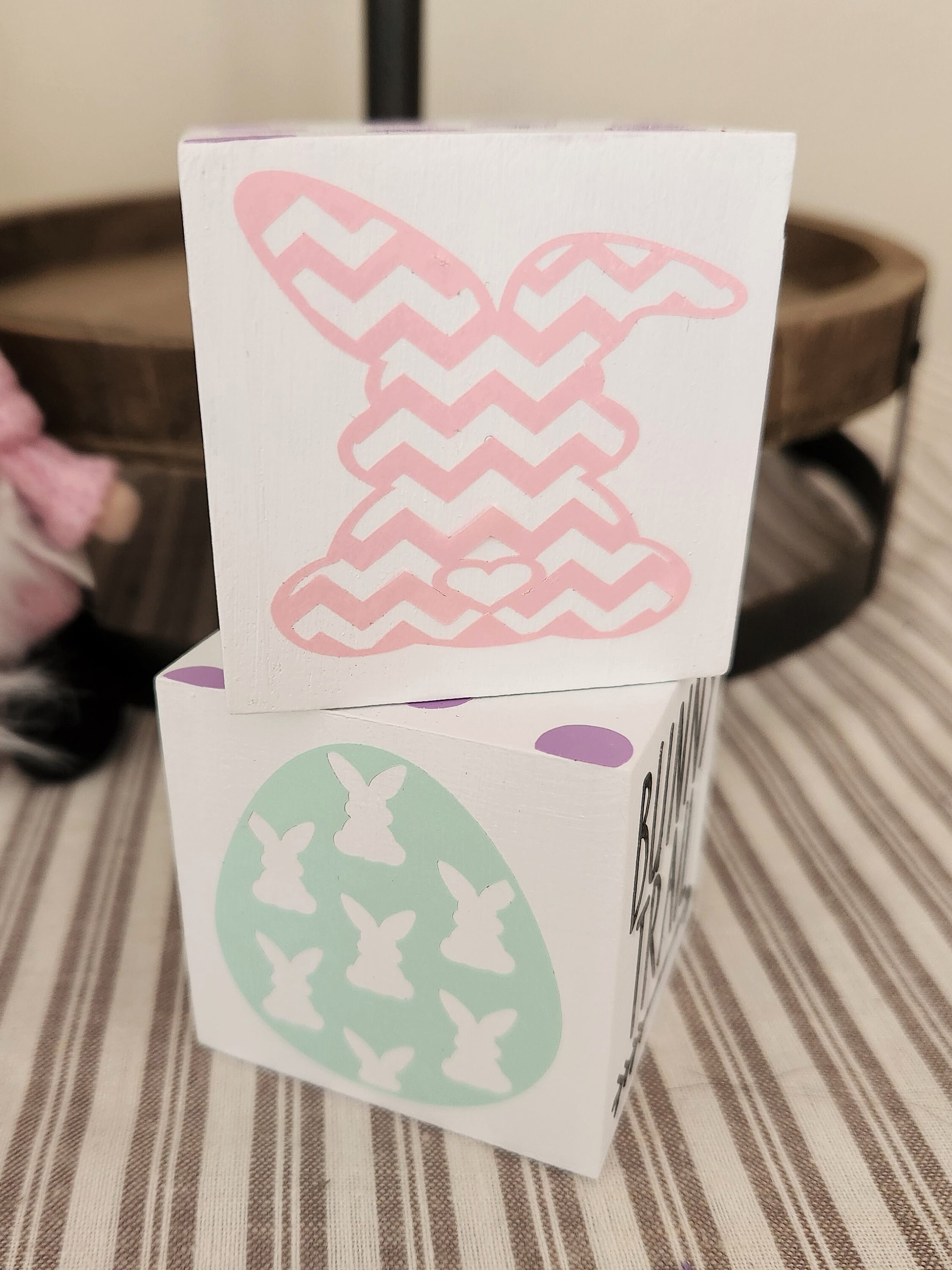 Easter Bunny Wood Block, Spring Decor - Etsy