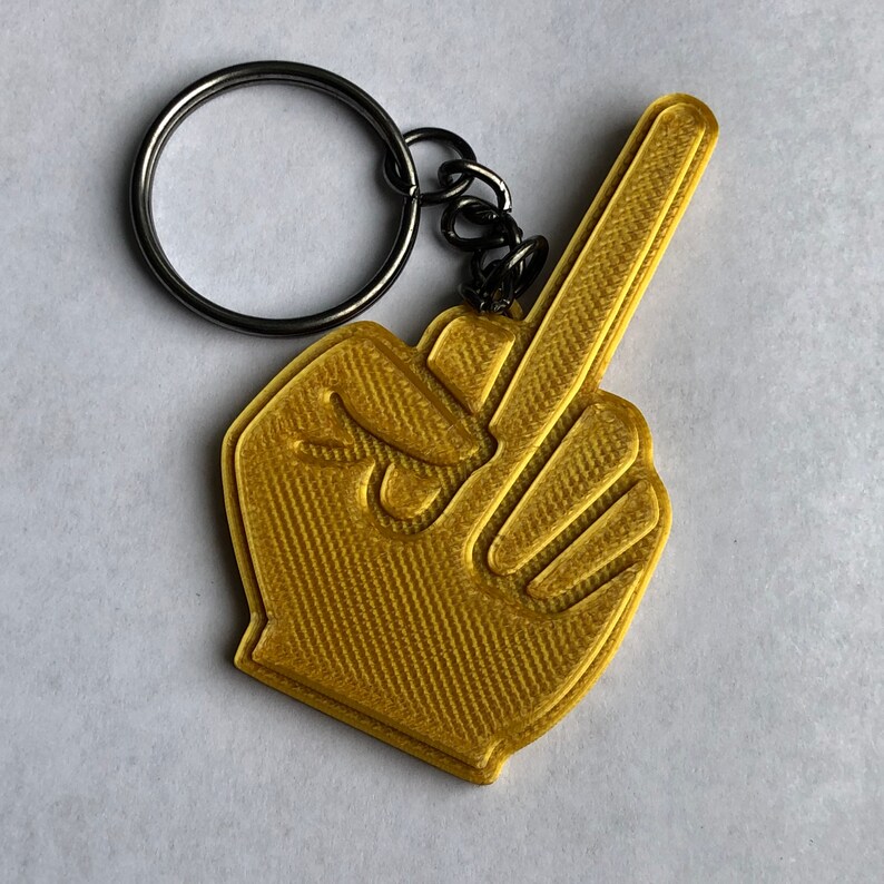 Middle Finger Keychain - Gold/silver - 3D Printed - Etsy