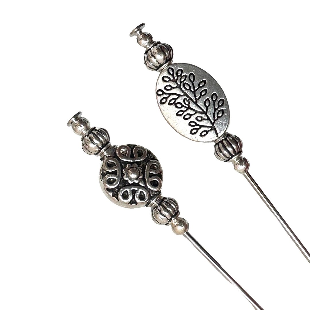 Tibetan Silver Hat Pins Long Stick Pins Silver Lapel Pins in a Choice ...