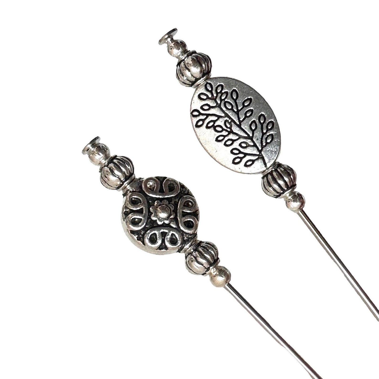 Tibetan Silver Hat Pins Long Stick Pins Silver Lapel Pins in a Choice ...