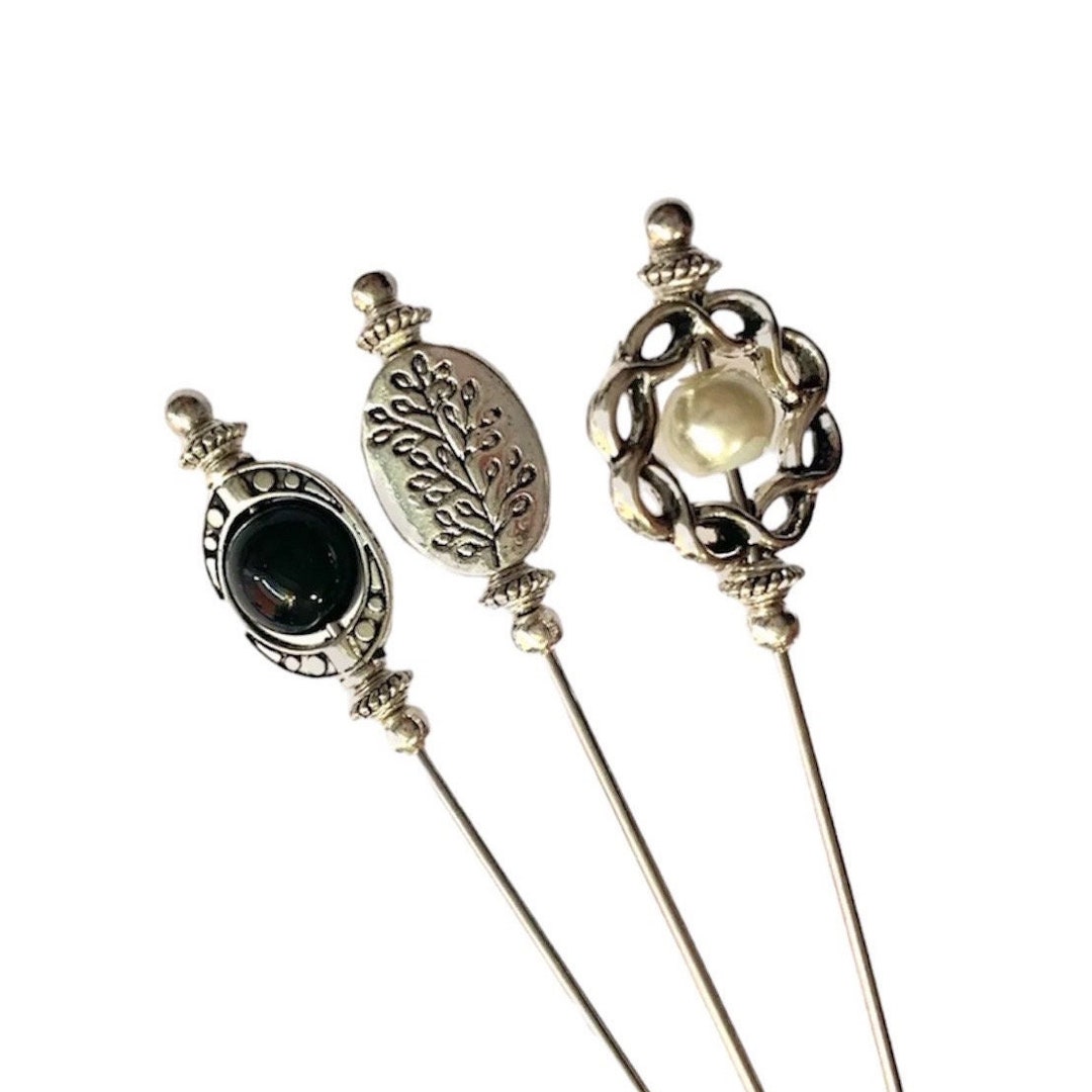 Hat Pins for Women, Tibetan Silver Hatpins, Vintage Style Hat Pin ...