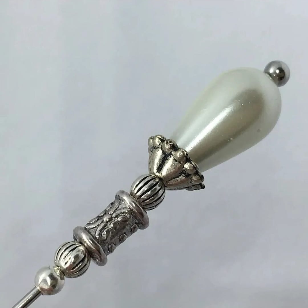 Hat Pin Ivory Pearl Tear Drop Vintage Style Long Hat Pin , Lapel Pin ...