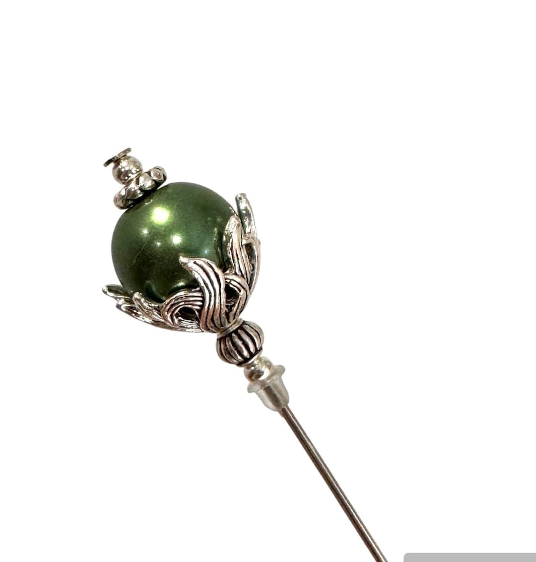 Beautiful Silver Hat Pin Green Pearl Vintage Style Hat Pin in a Choice ...
