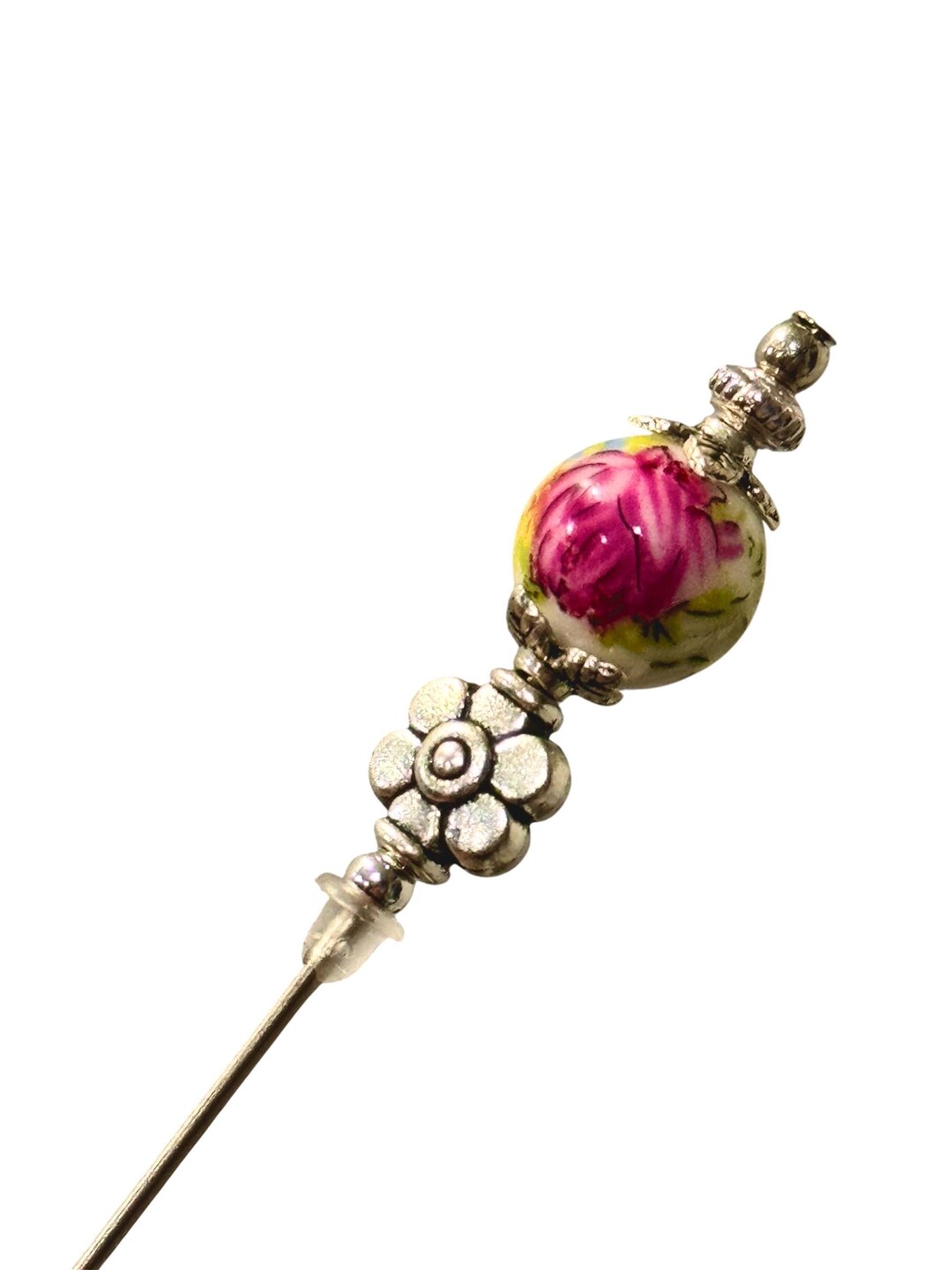 Handmade Floral Ceramic Bead Hat Pin, Vintage Style Brooch - Etsy