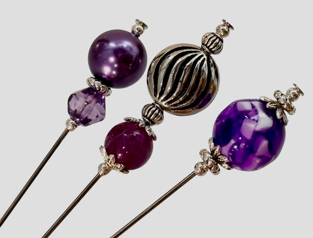 Beautiful Purple Hat Pin Purple Lapel Pins Ascot Hat for Women Ascot ...