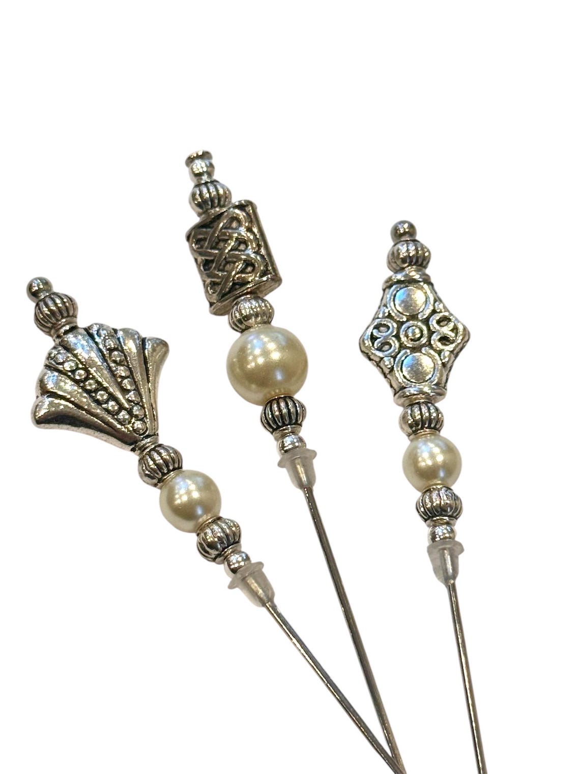 Pearl Hat Pin Silver Vintage Style Hat Pin Wdding Guest Hats Bridal ...