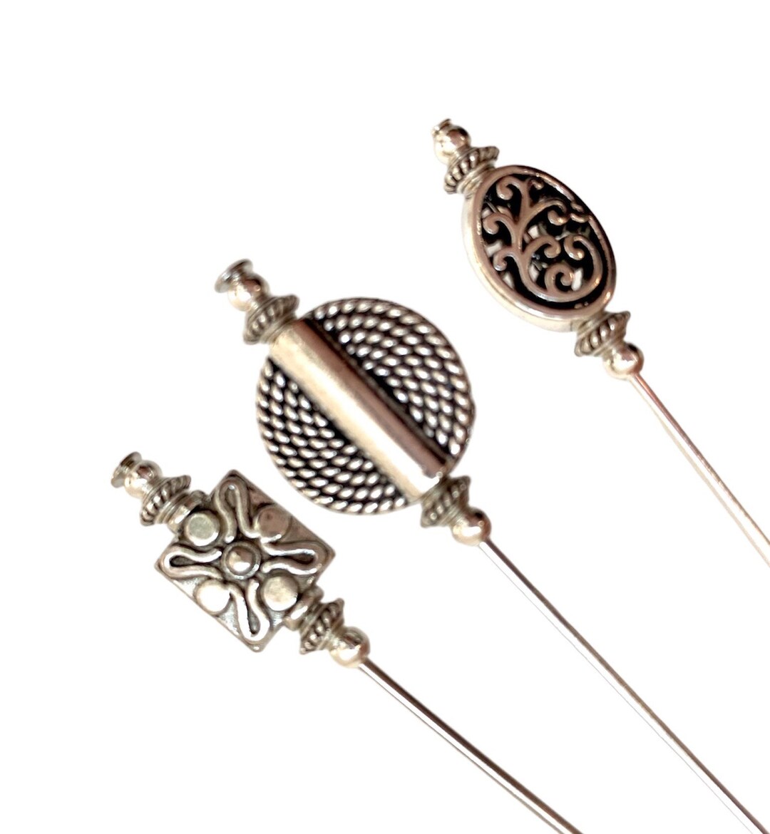 Tibetan Silver Hat Pins, Vintage Antique Style, Stick Pins, Lapel Pins ...