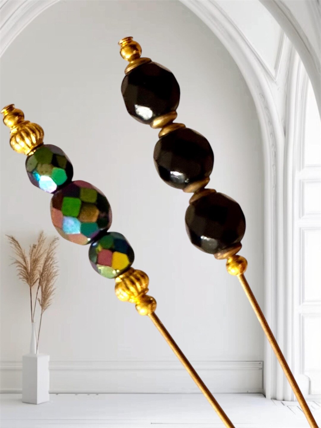 Vintage Art Deco Beads Hat Pins Elegant Style Hat Accessories Wedding ...