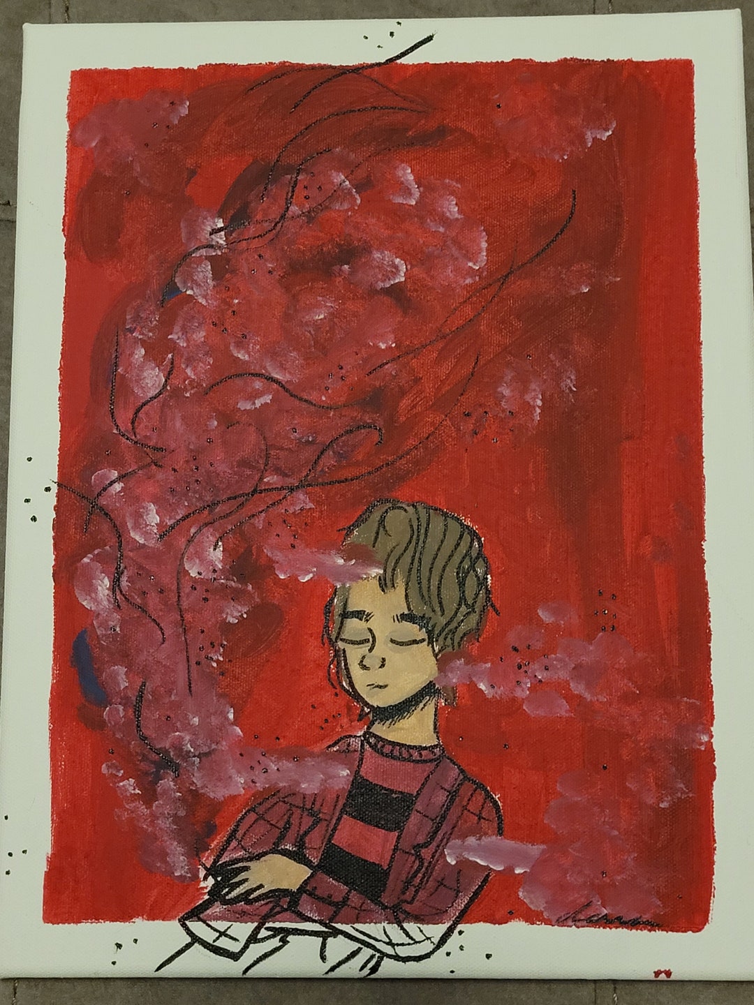 11X14 "the Red Scale"- Acrylic Painting on Canvas Wall Hanging - Etsy