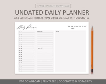 Undated Monthly Calendar Printable Landscape Minimalist - Etsy