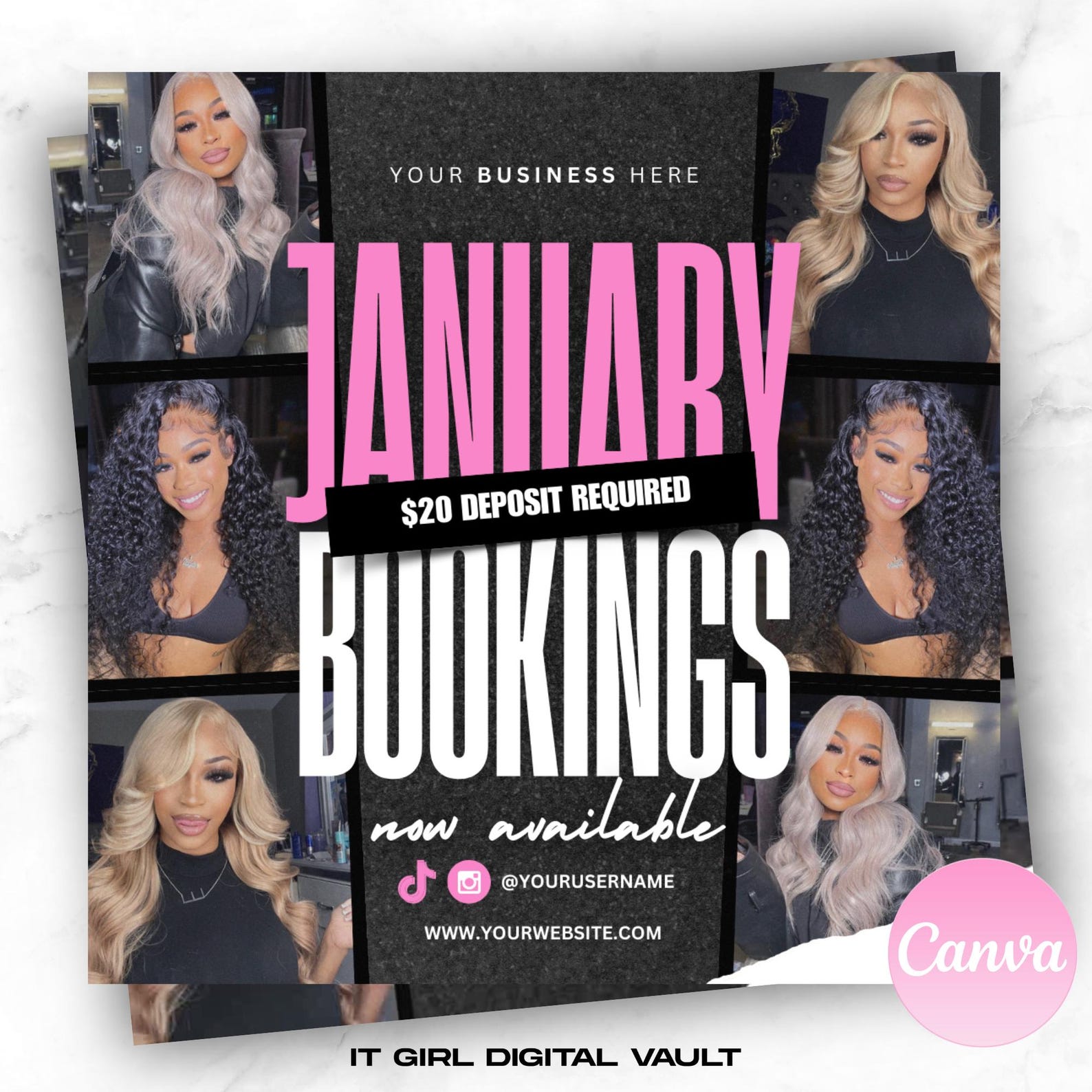 Editable January Specials Bookings Flyer: Canva Template - Etsy