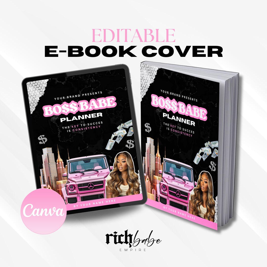 Editable Boss Babe Planner E-book Cover, Canva Template - Etsy