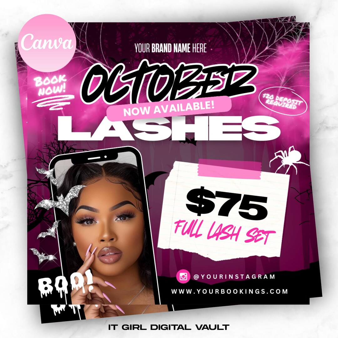 Editable October Lash Sale, Lash Deals, Lash Extensions Sale, Eyelash ...