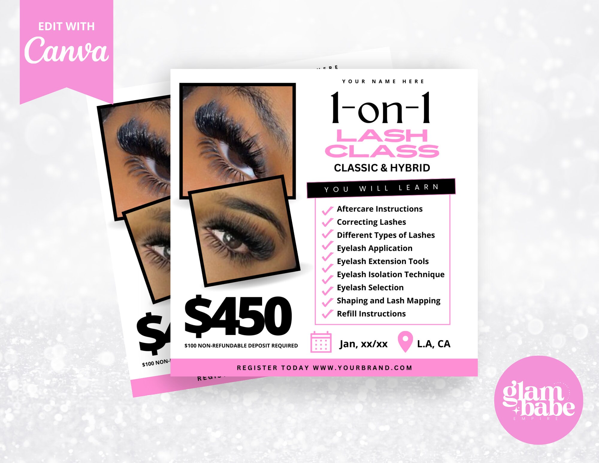 Lash Training Flyer, Lash Training Course, Lash Class Flyer, Lash ...