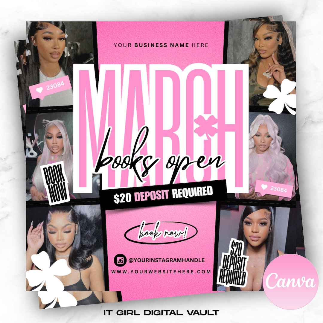 Editable March Bookings Flyer: Canva Template - Etsy