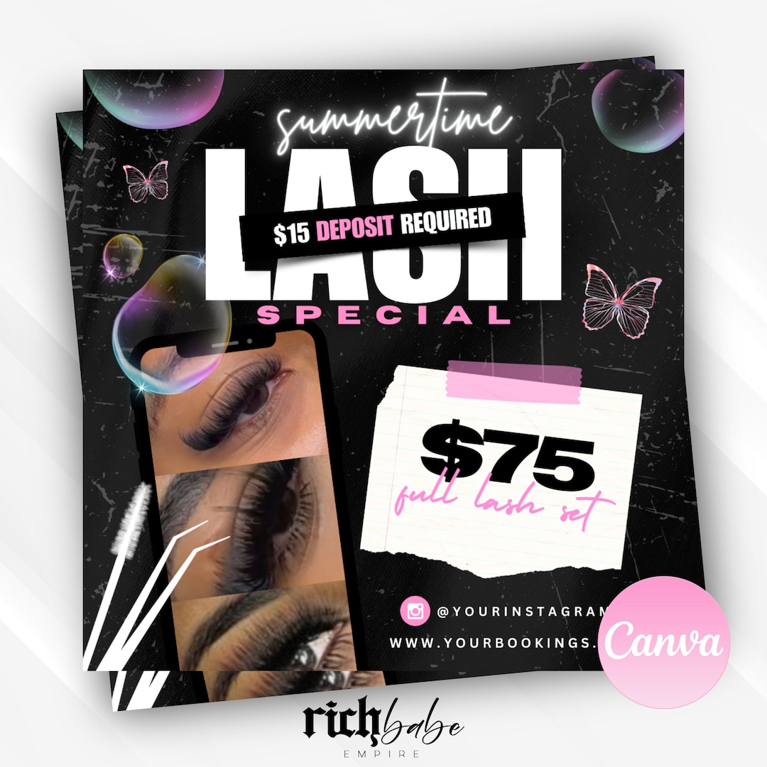 Editable Summer Lash Sale, Lash Deals, Lash Extensions Sale, Eyelash ...