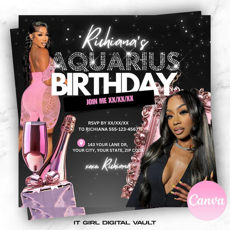 Flyer Birthday Woman - Etsy