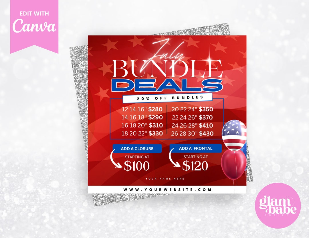 Editable July Bundles Flyer, New Bookings Flyer, Book Now Flyer ...