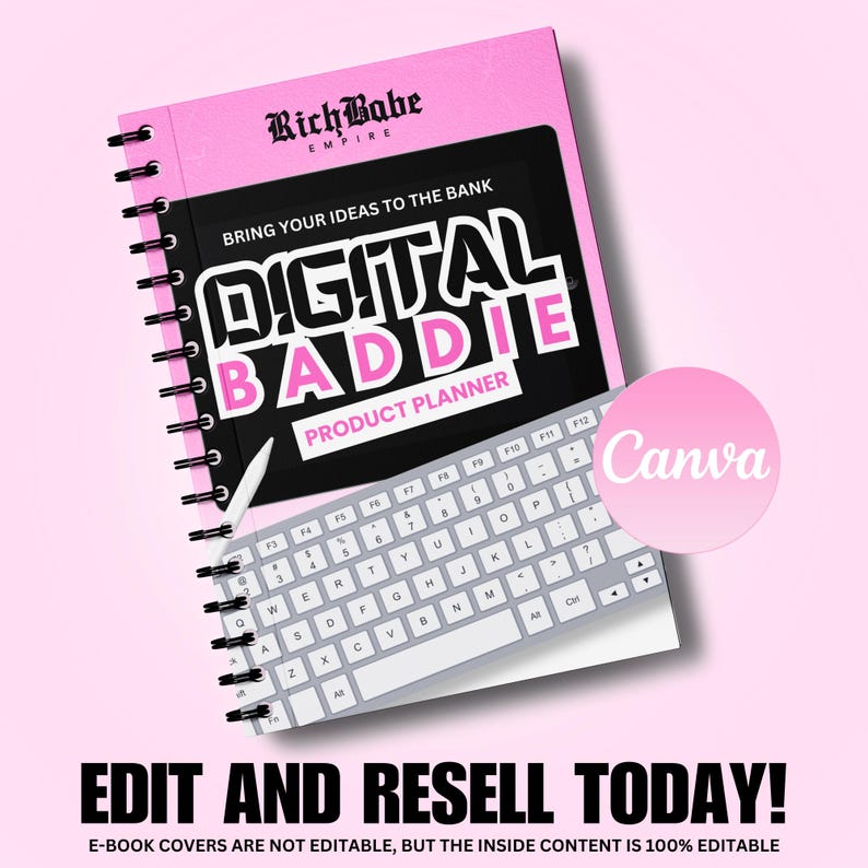 Editable Digital Baddie Planner Ebook PLR, Canva Template (DFY) - Etsy