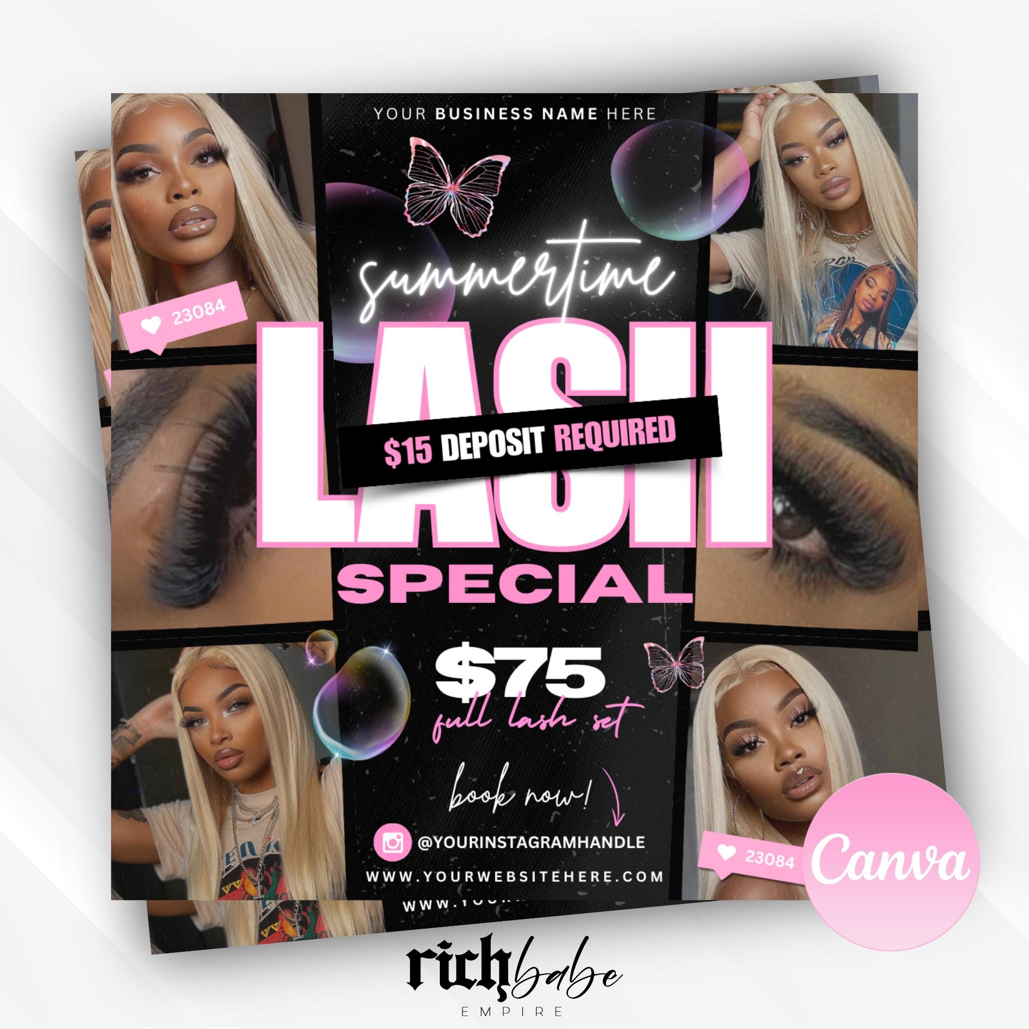 Editable Summer Lash Sale, Lash Deals, Lash Extensions Sale, Eyelash ...