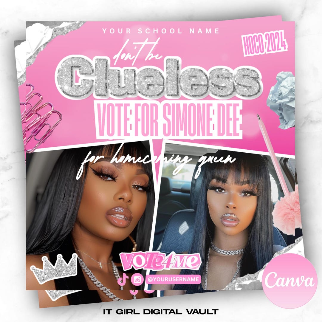 Editable Homecoming Queen Flyer, Vote for Me Flyer, School Flyer ...