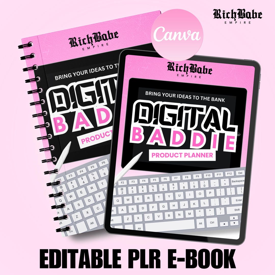 Editable Digital Baddie Planner Ebook PLR, Canva Template (DFY) - Etsy