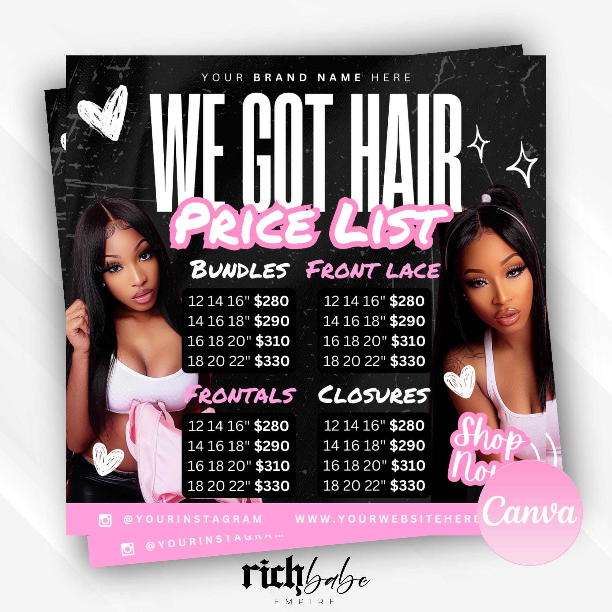 Editable Hair Bundles Flyer, We Got Hair Flyer, Hair Bundles Flyer ...