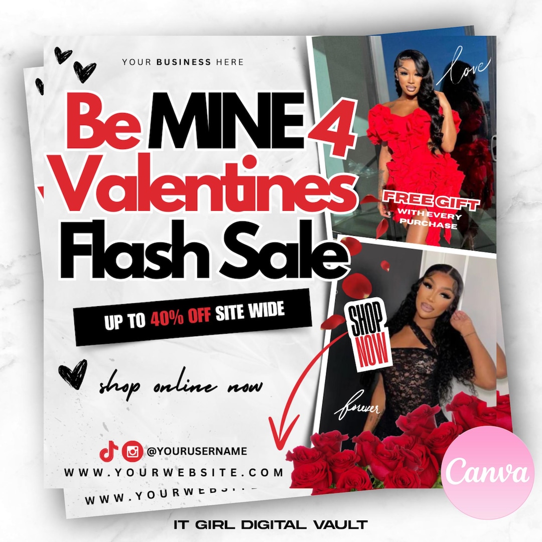 Editable Valentine Sale Flyer, February Flyer, Boutique Flyer, New ...