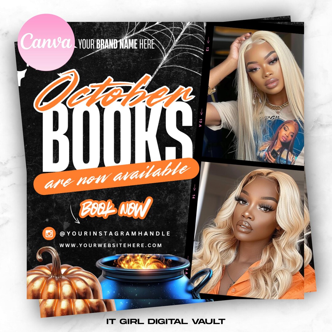 Editable October Bookings Flyer, New Bookings Flyer, Book Now Flyer ...