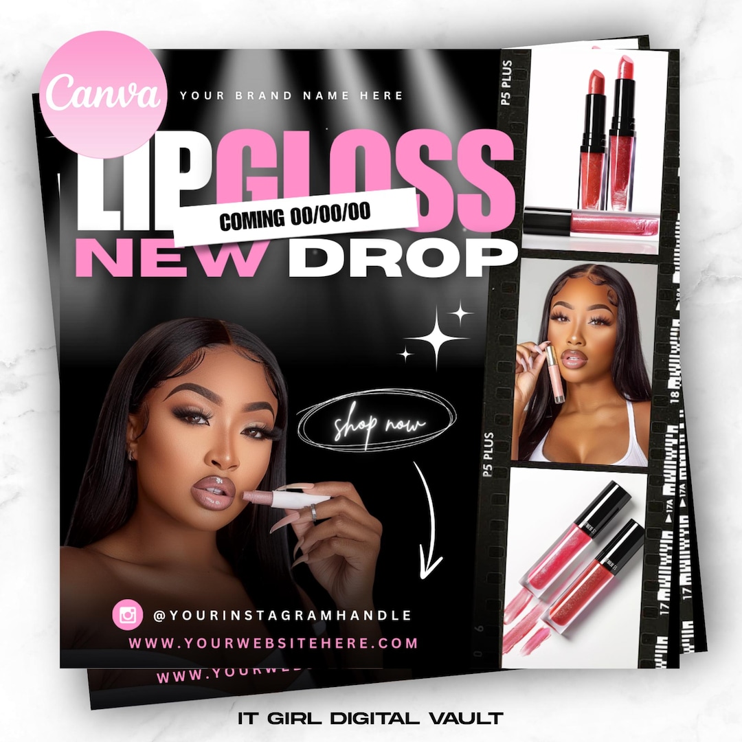 Editable Lipgloss Sale Flyer, New Lipgloss , Shop Now Flyer, Make up ...